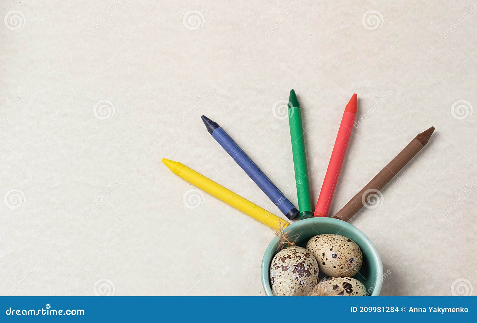 Eggs and Colored Pencils for Easter Decoration. Easter Concept Stock ...