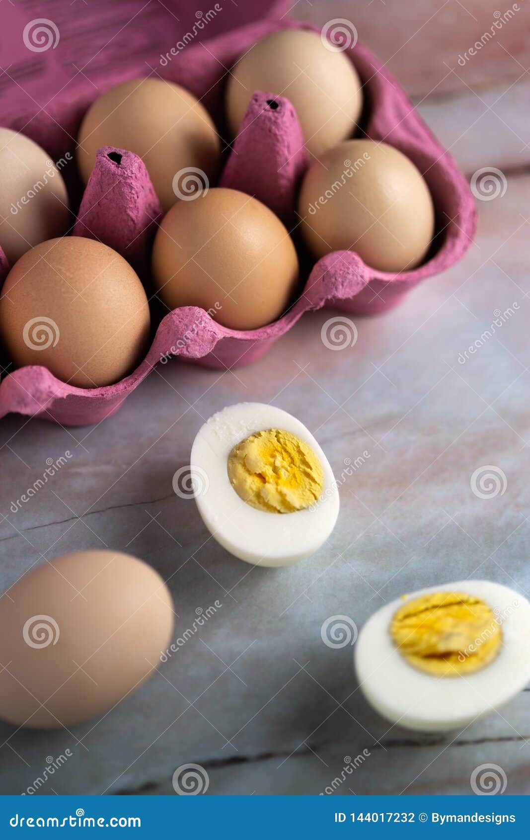 Eggs Cooked on the Marble Table Stock Photo - Image of natural, fragile ...