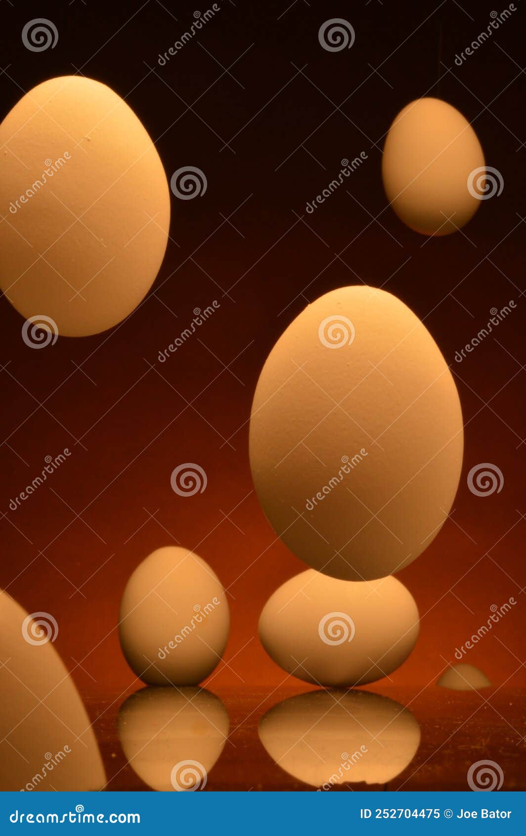 Eggs Floating Upward from Table Surface Stock Image - Image of food ...