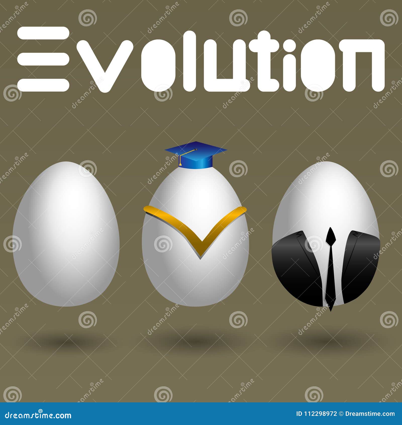An Example of Evolution in Eggs Stock Vector - Illustration of animal ...