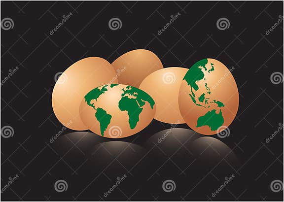 Eggs with earth map stock vector. Illustration of continent - 8669392