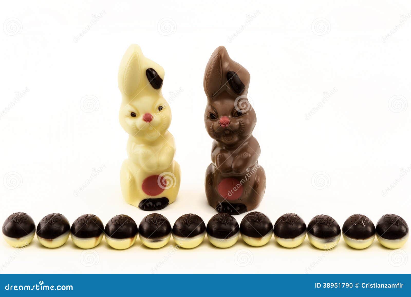 Eggs and Easter Bunny Made of Chocolate Stock Photo - Image of eggs ...
