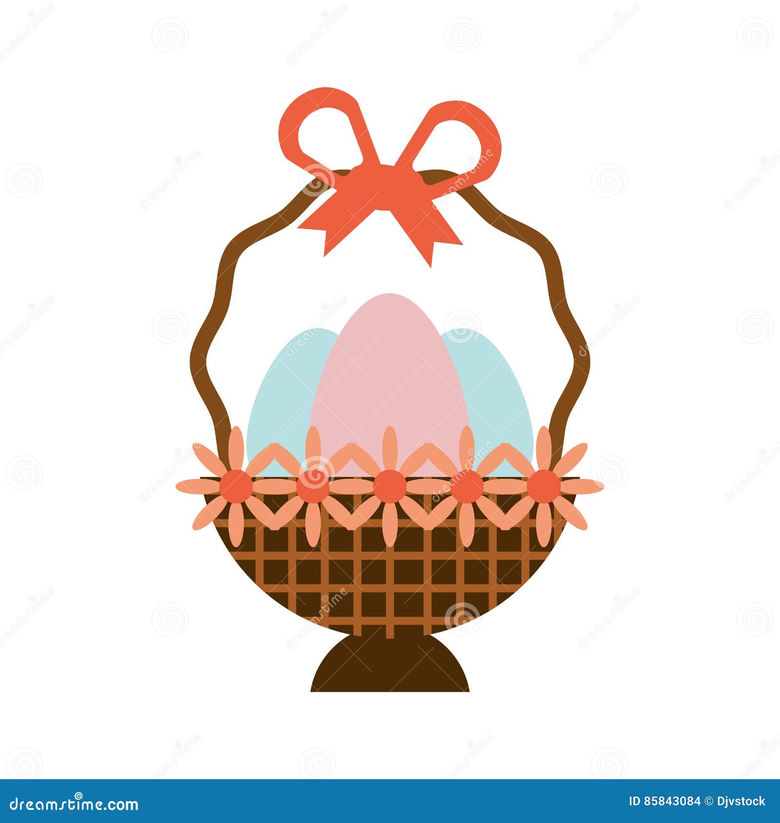 Eggs Easter Inside Basket Icon Stock Illustration - Illustration of ...
