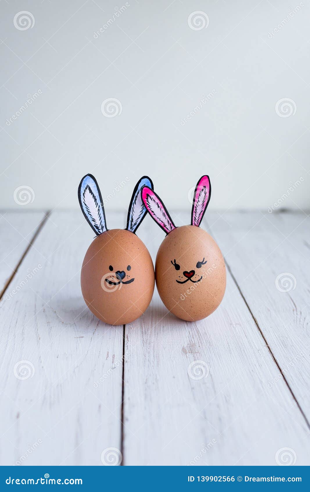 Eggs Faces, Drawnigs on Egg, Easter Eggs, Rabbit Eggs Stock Photo ...