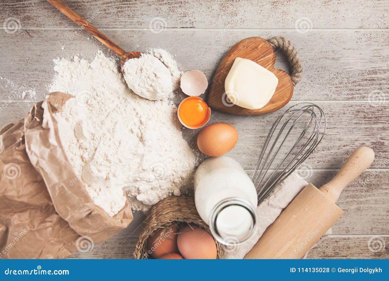 Basic baking ingredients stock photo. Image of cook - 114135028