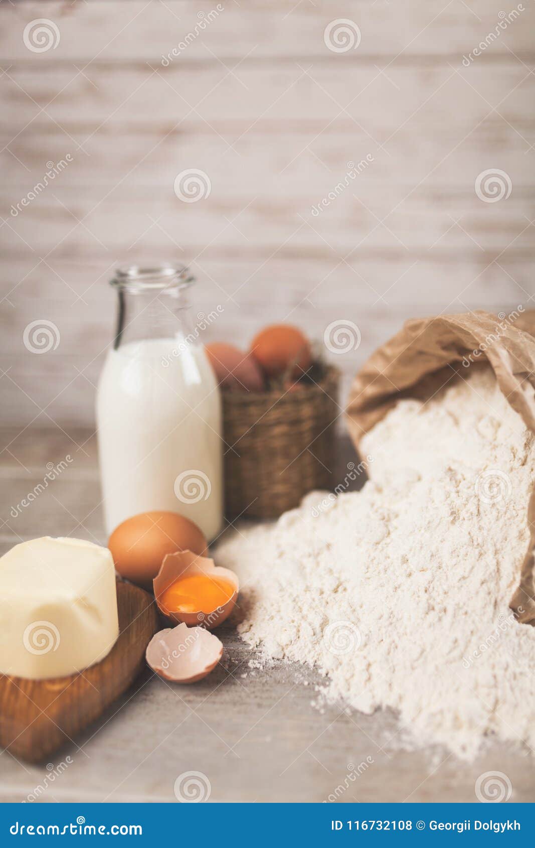 Basic baking ingredients stock photo. Image of bread - 116732108