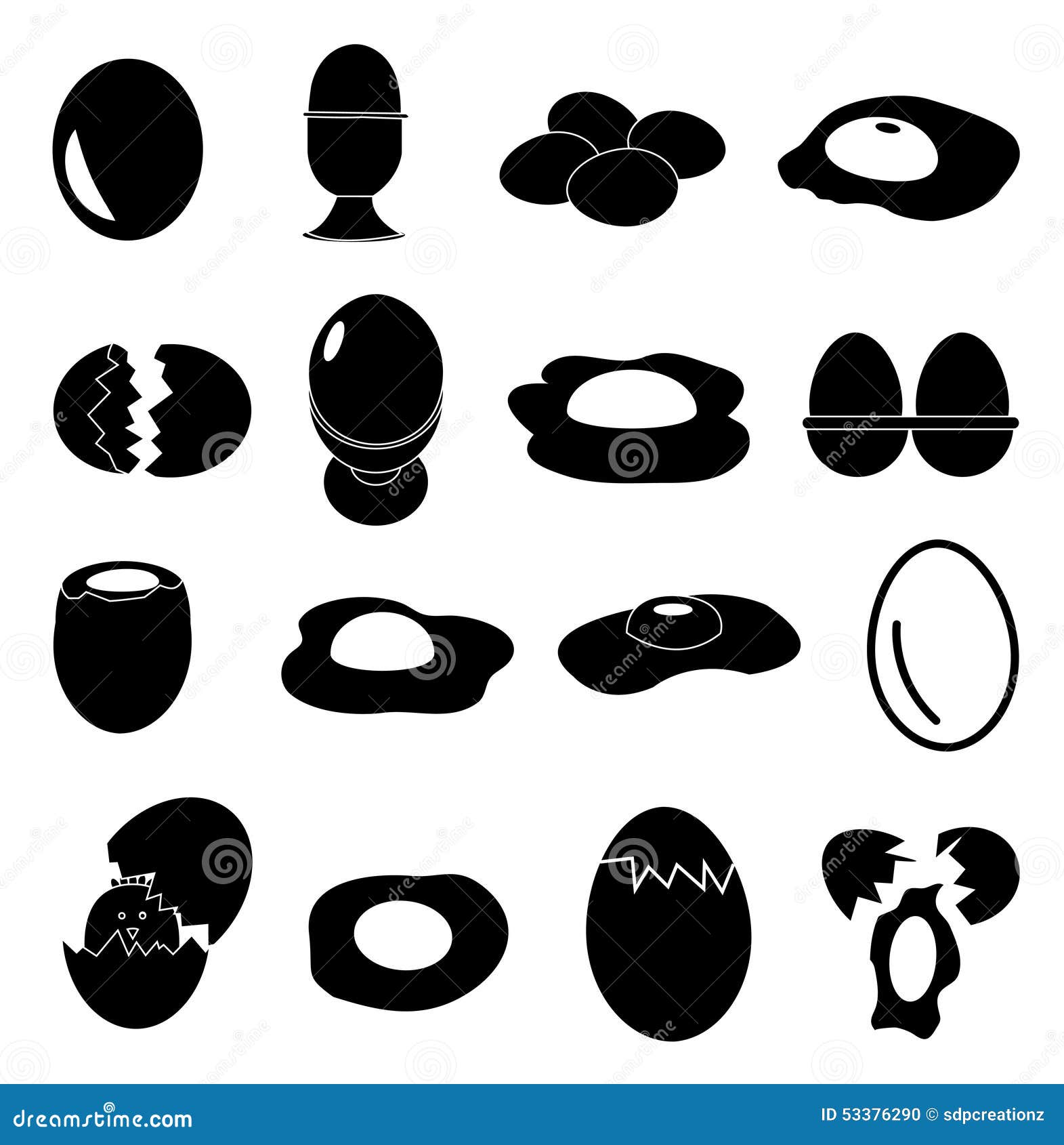 Eggs icons set stock illustration. Illustration of open - 53376290