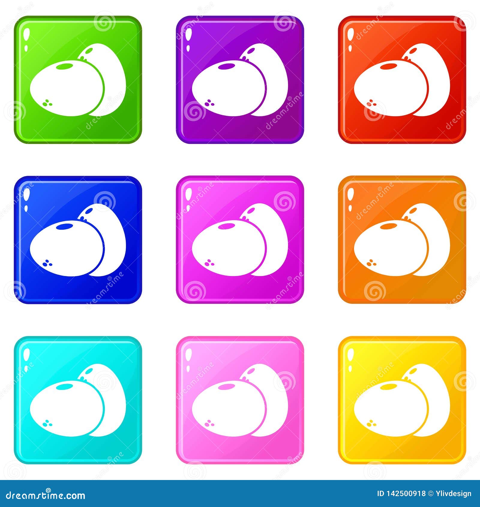 Eggs Icons Set 9 Color Collection Stock Vector - Illustration of ...