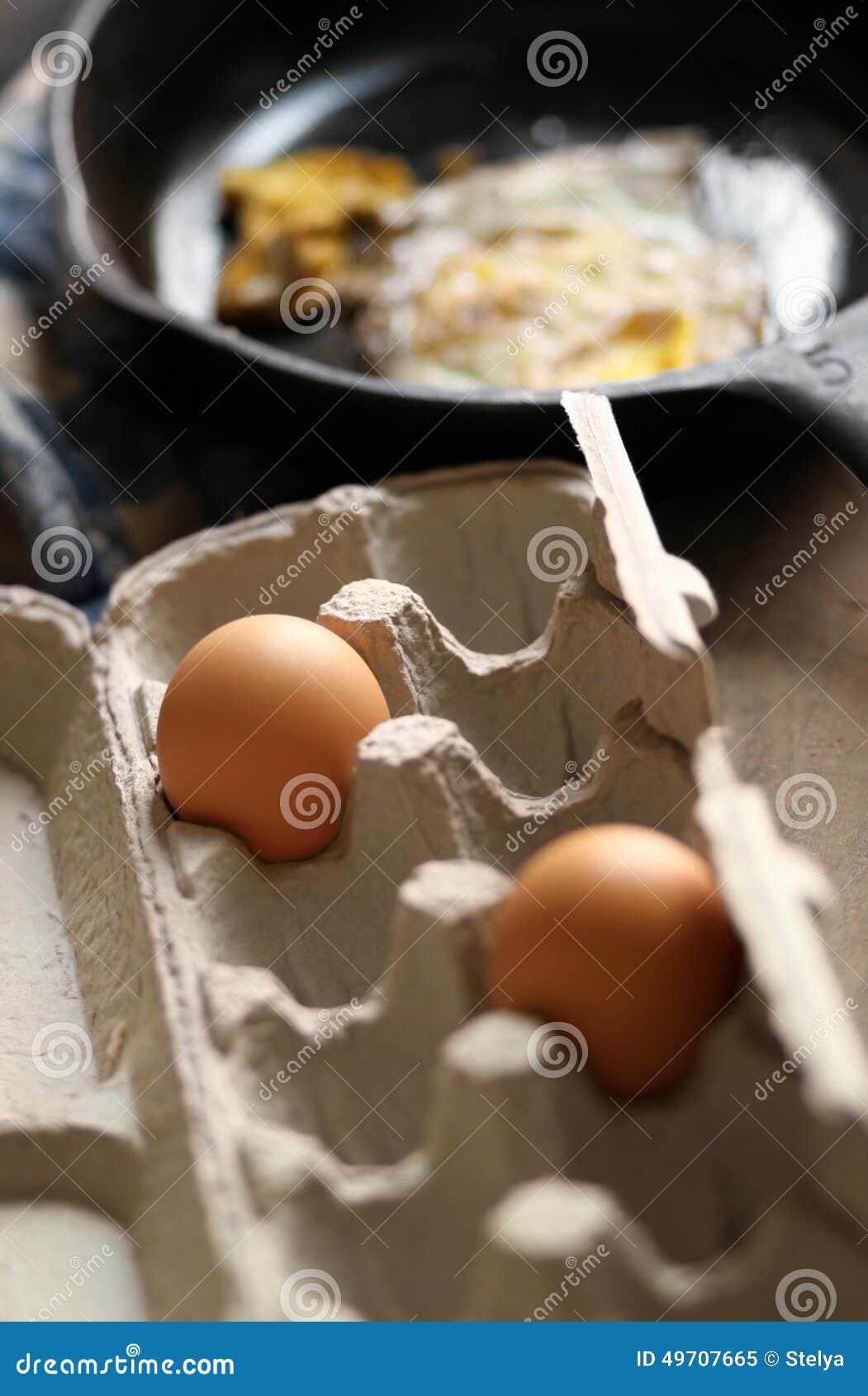 Eggs Stock Image Image Of Crate Skillet Uncooked Fried 49707665