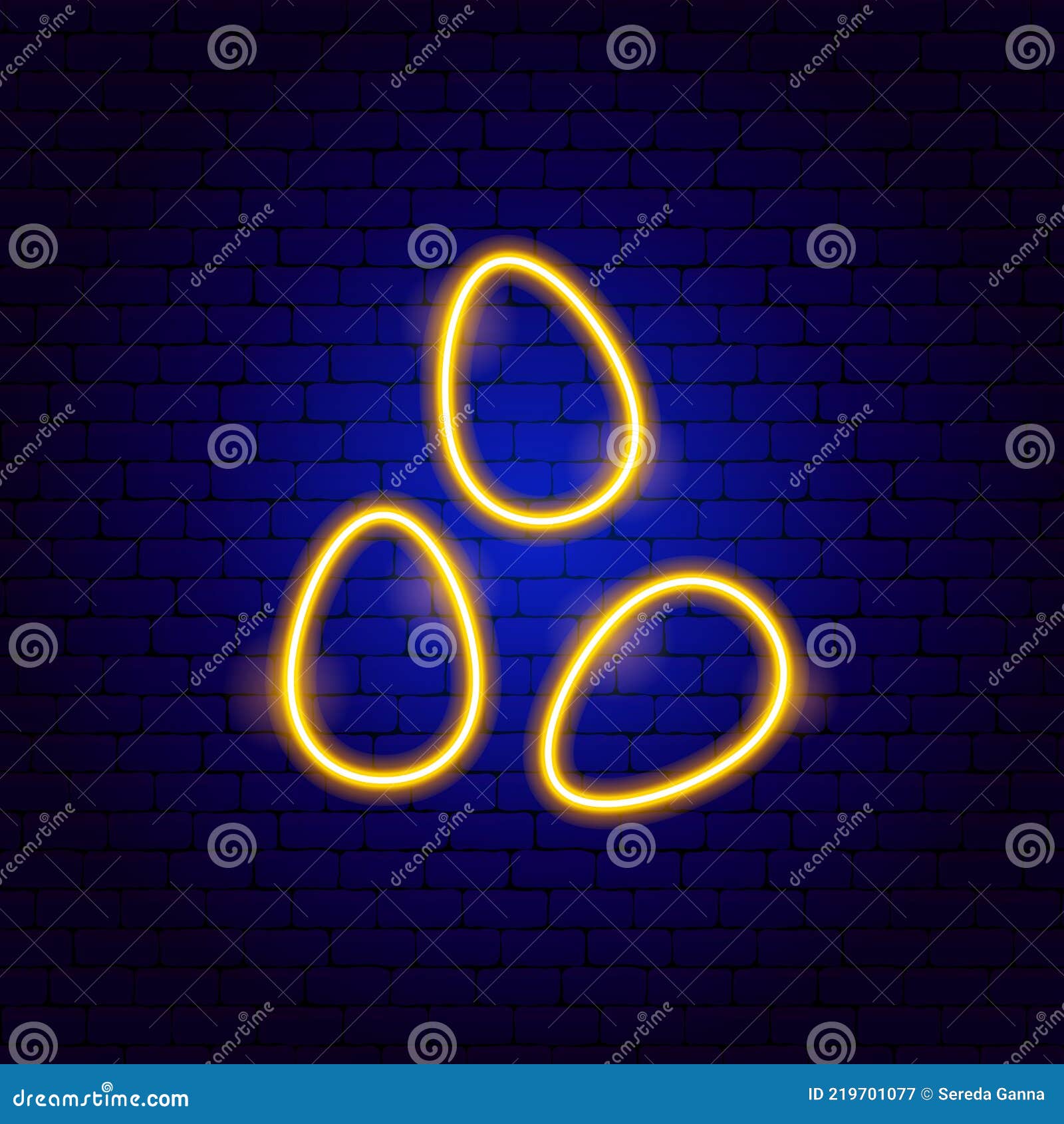 Eggs Neon Sign stock vector. Illustration of healthy - 219701077