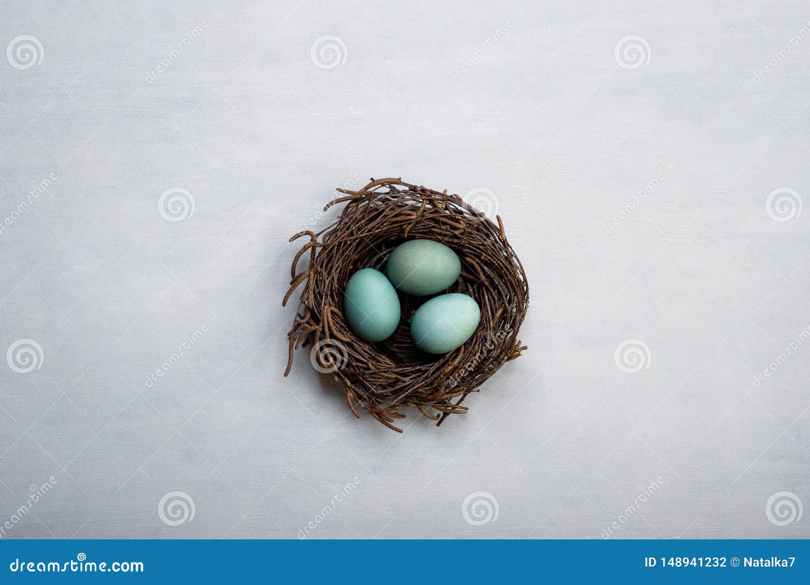 Eggs in the Nest on the Light Background Stock Photo - Image of food ...