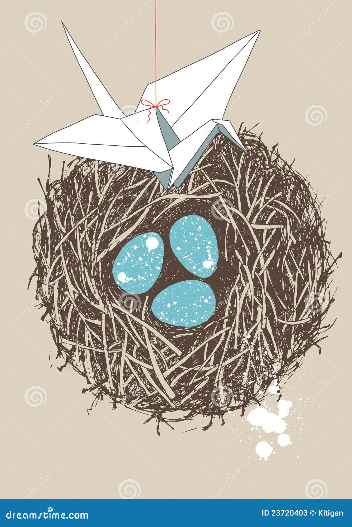 Paper Crane Vector Illustration | CartoonDealer.com #23720402