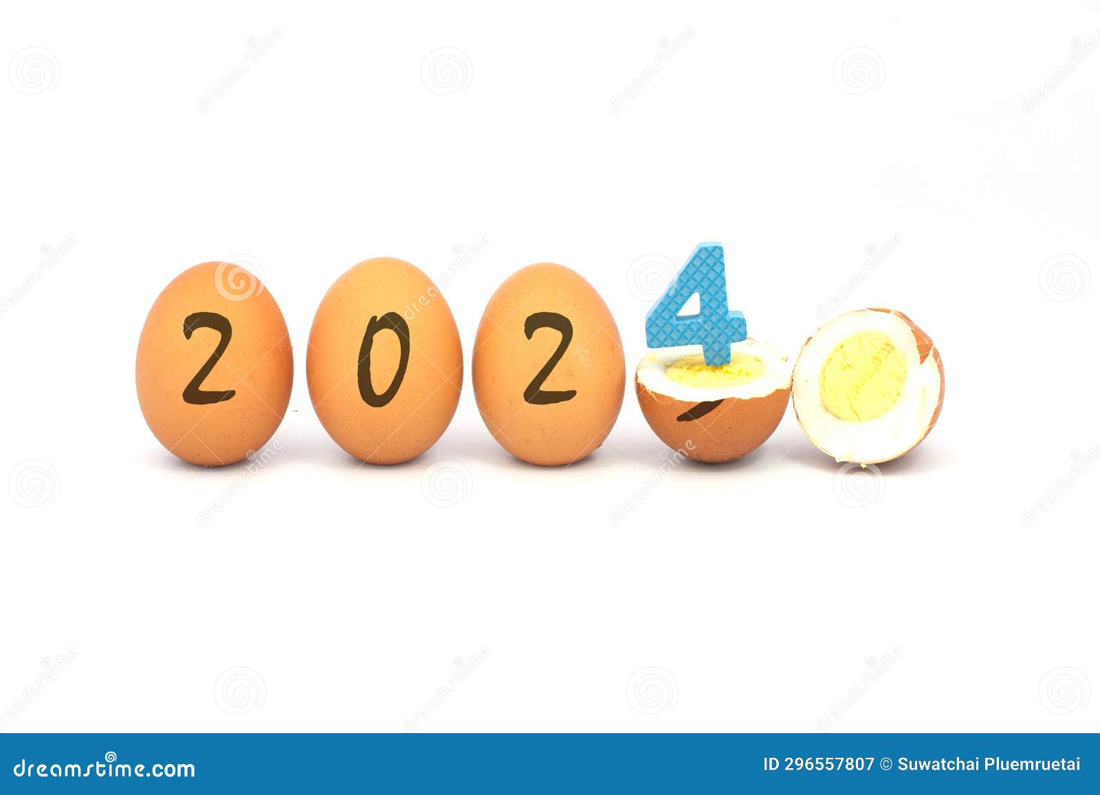 Eggs with Numbers Isolate on White Background. Stock Image - Image of ...