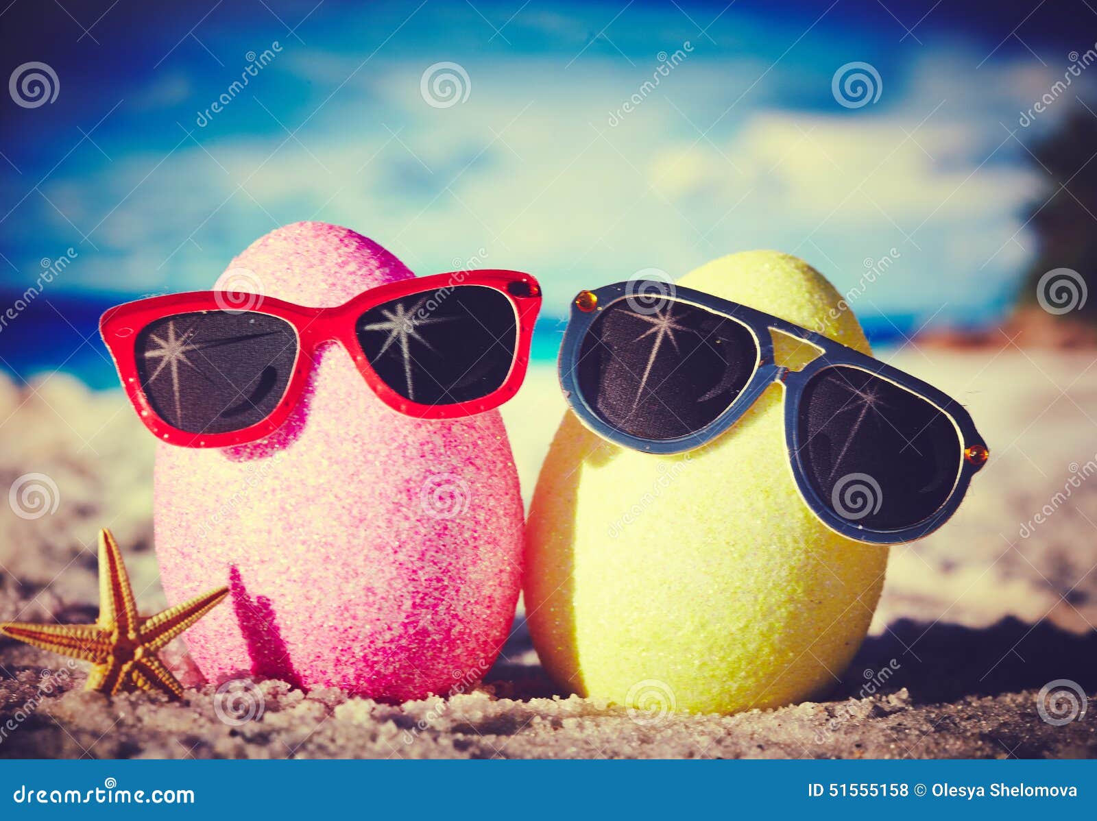 Eggs on ocean beach stock photo. Image of food, easter - 51555158