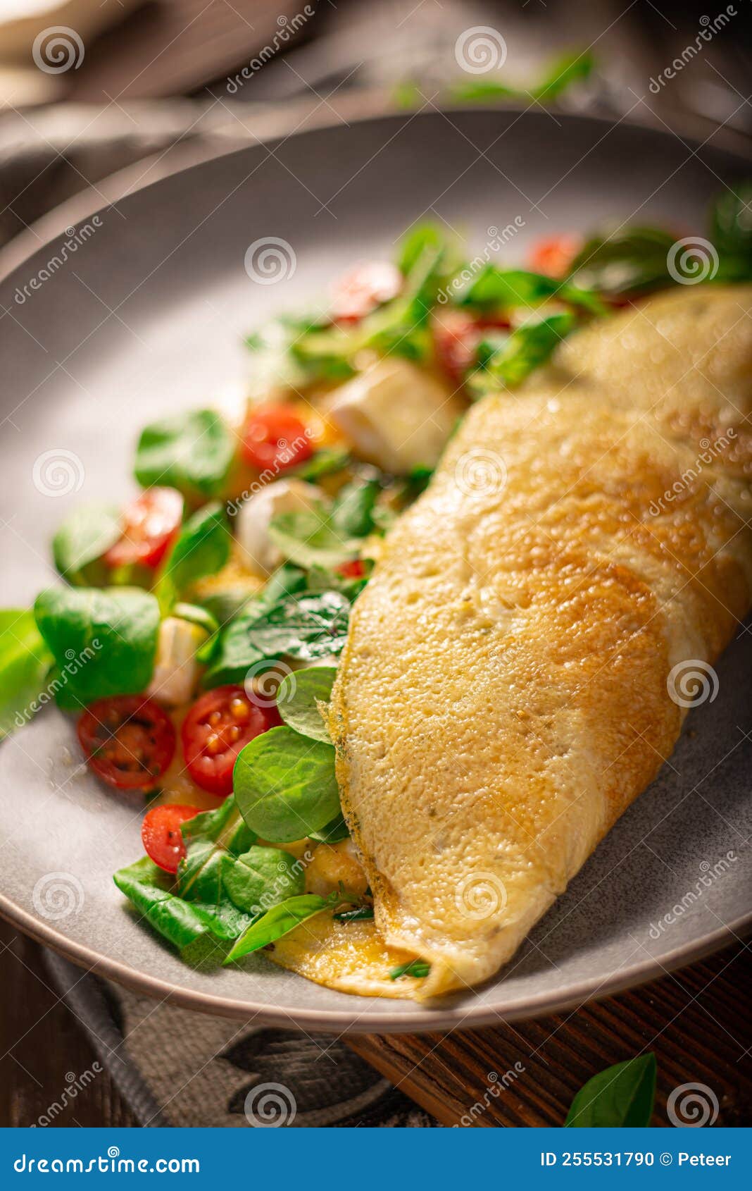 Eggs Omelette with Vegetables Stock Photo - Image of omelet, background ...