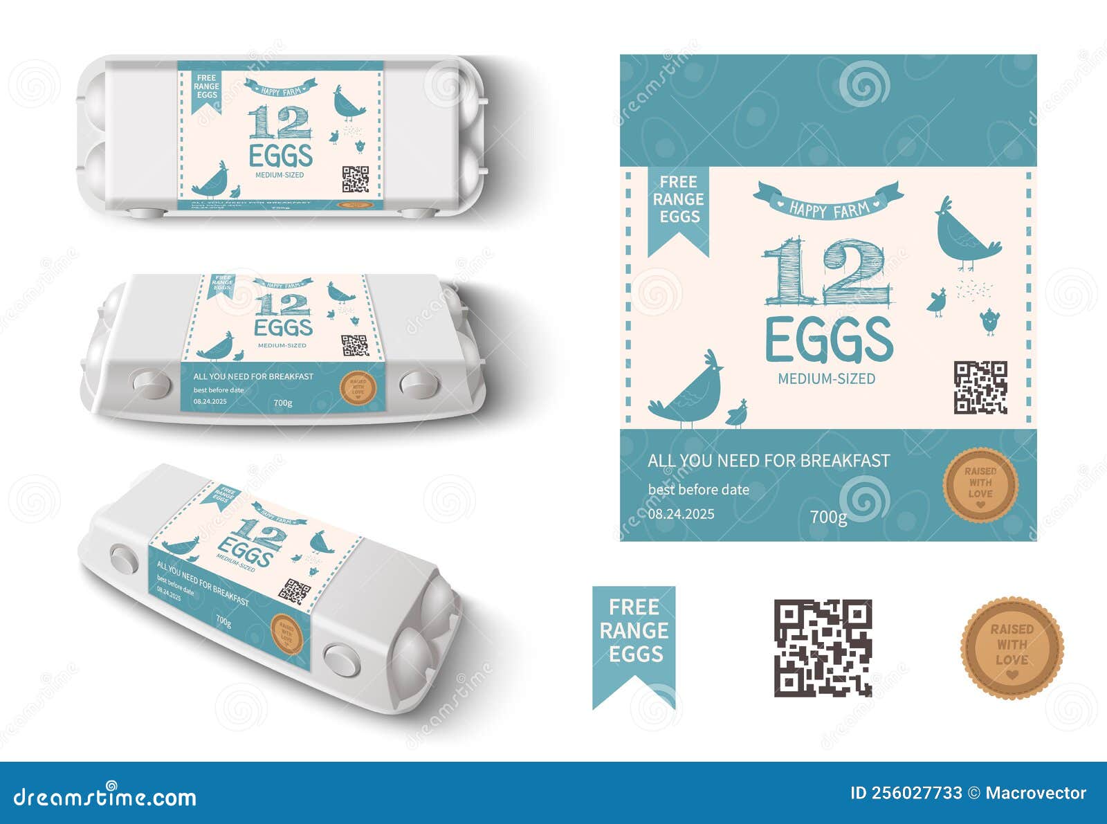 Eggs Package Template stock vector. Illustration of storage - 256027733