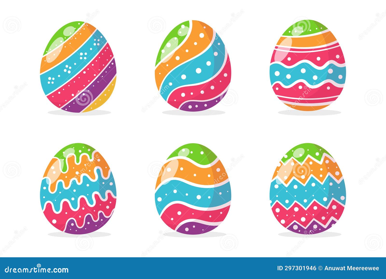 Eggs Painted in Various Colorful Patterns for Decorating the Cards Given To the Children at ...