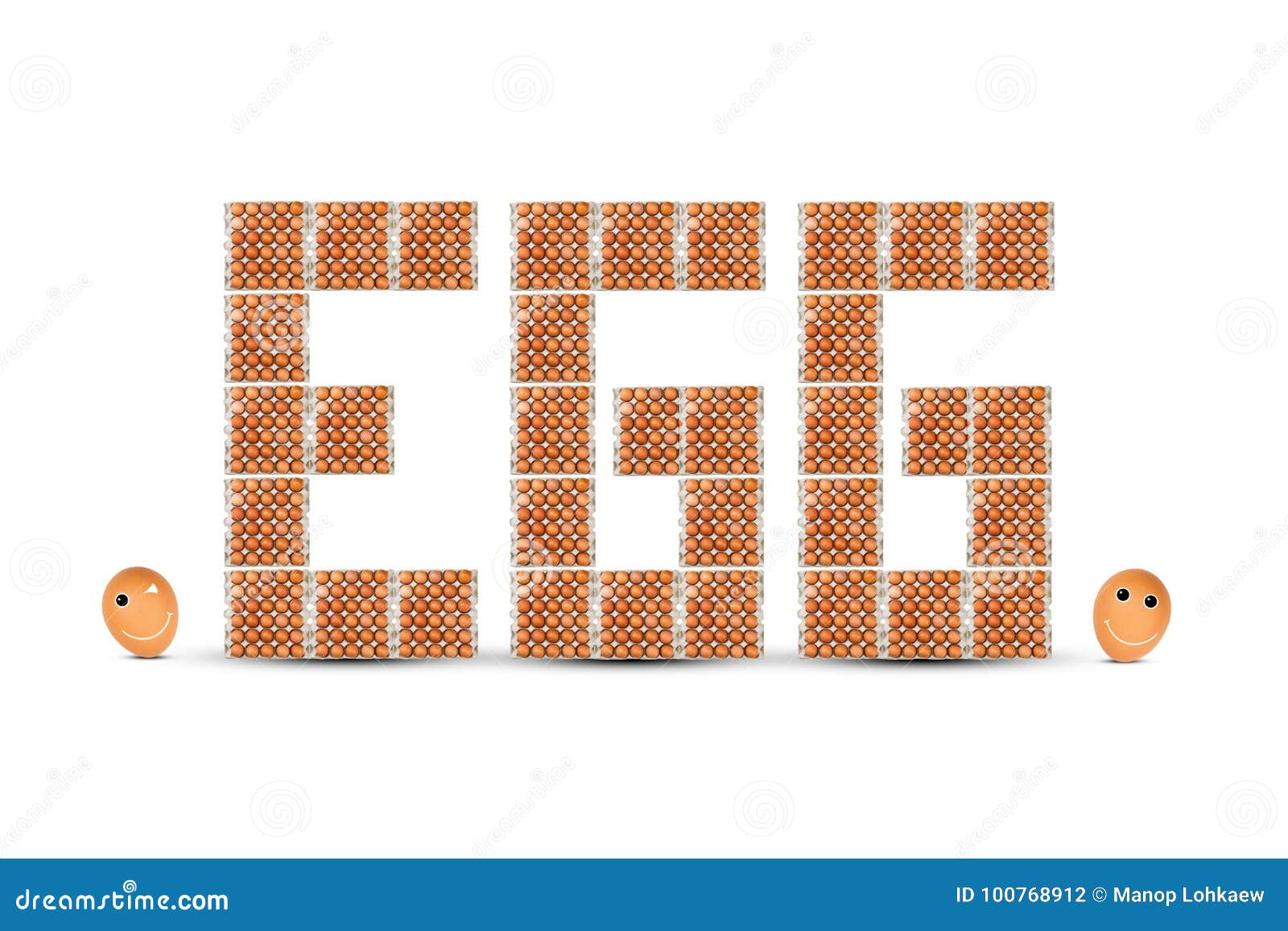 Eggs in Paper Tray Formimg into Text `egg` with Two Smiling Eggs on ...