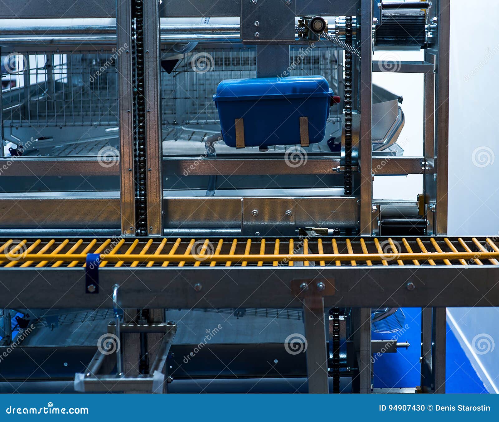 Eggs Production Line without Eggs Stock Photo - Image of engineering ...