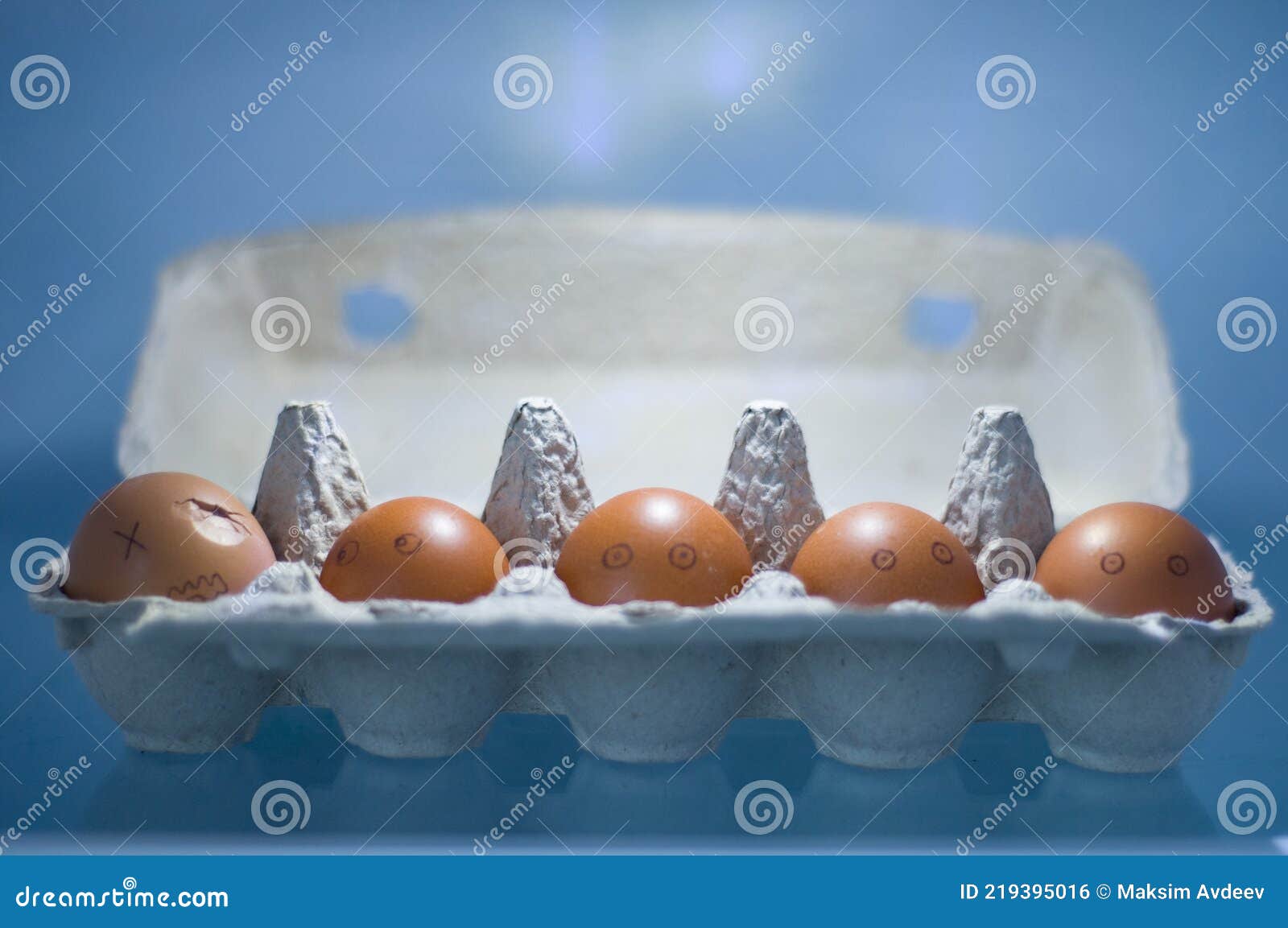 Eggs in the Refrigerator. a Broken Egg. Rotten Food Stock Photo - Image ...