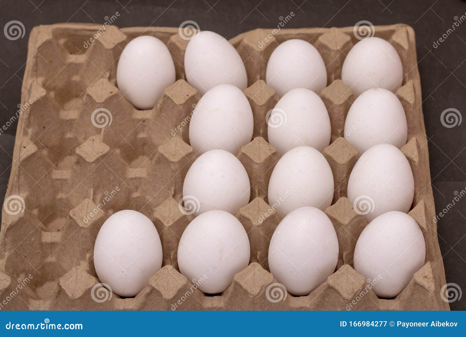 Eggs in a Row Inside a Carton Box. Side View Stock Image - Image of ...