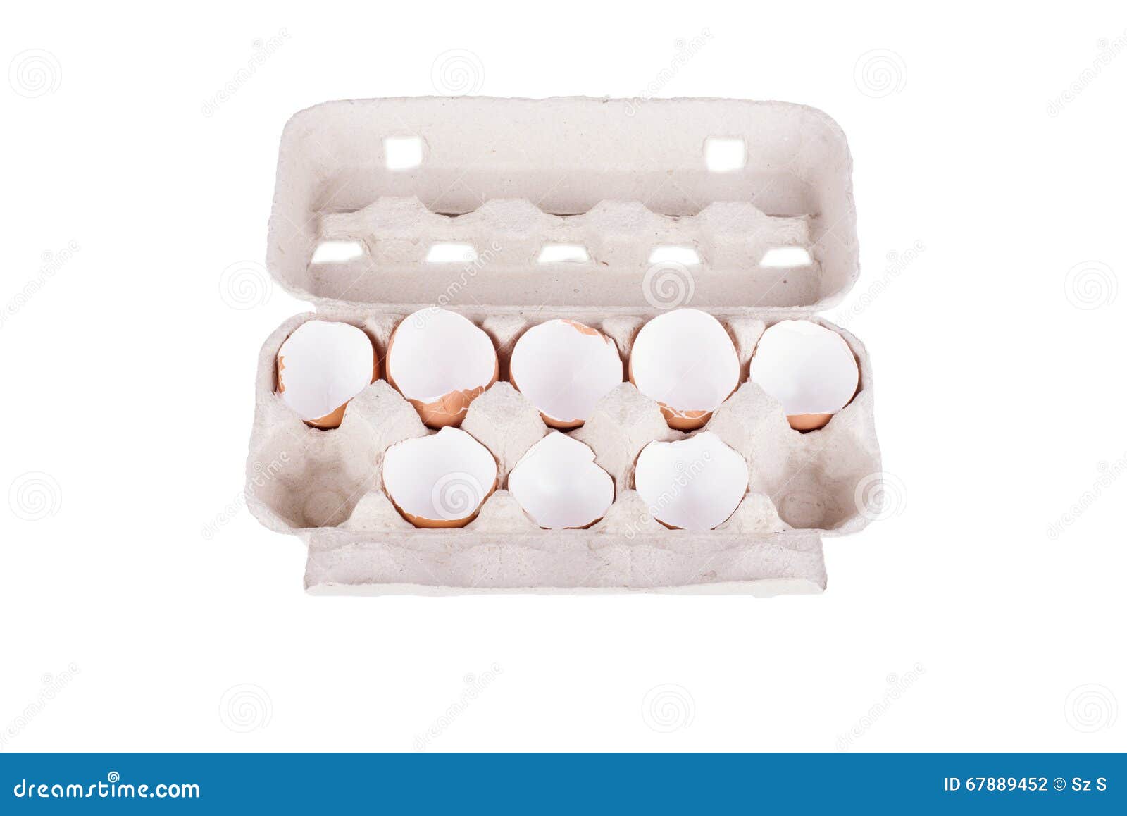Eggs Shell in a Carton Package Isolated Stock Photo - Image of nature ...