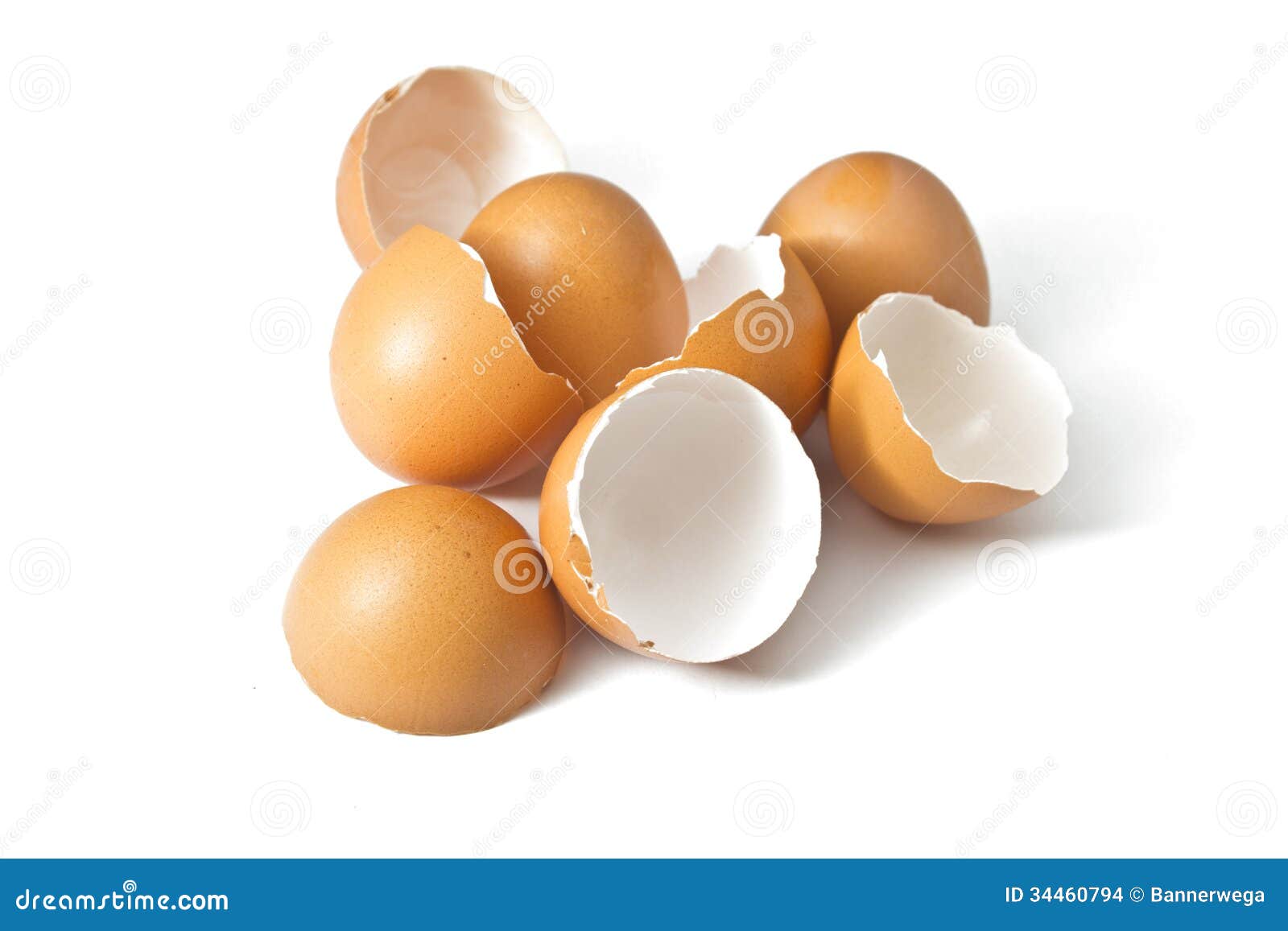 Eggs Shell on a White Background Stock Photo - Image of open, cooked ...