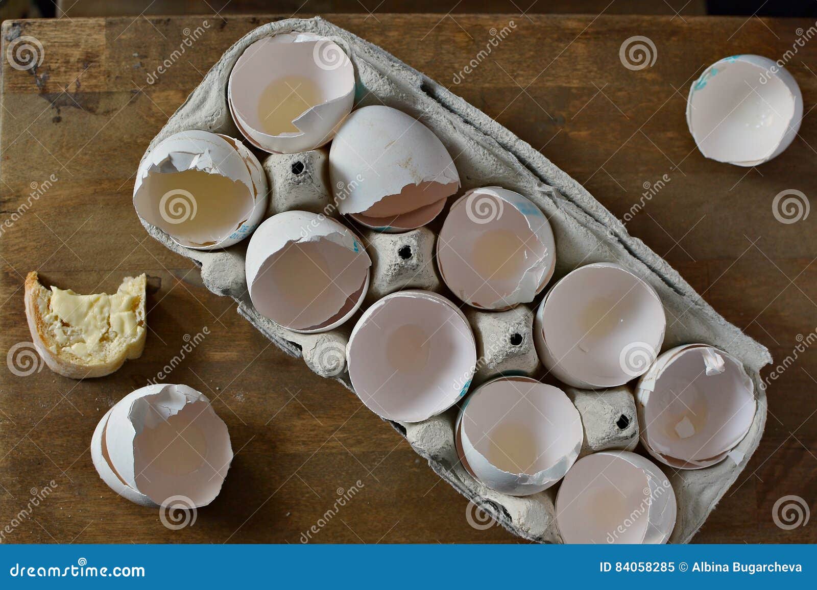 Eggs shells in a carton stock image. Image of bread, eggs - 84058285