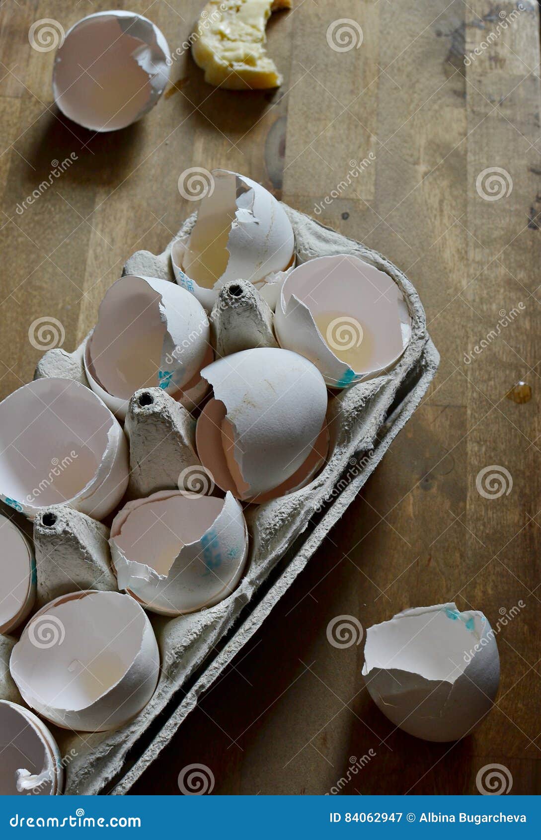 Eggs shells in a carton stock image. Image of food, tabletop - 84062947