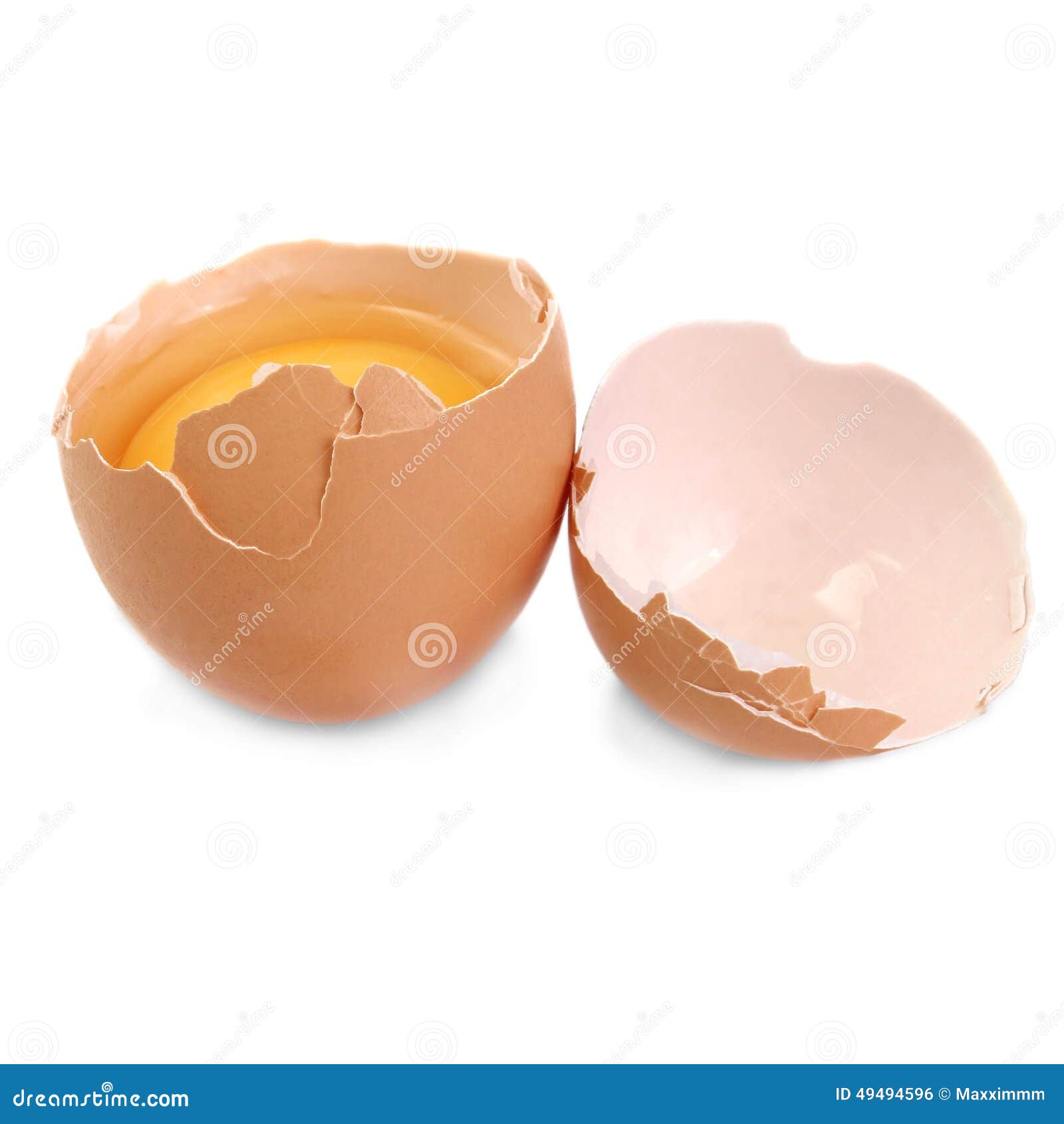 Eggs Smashed Isolation Against a White Background Stock Photo - Image ...