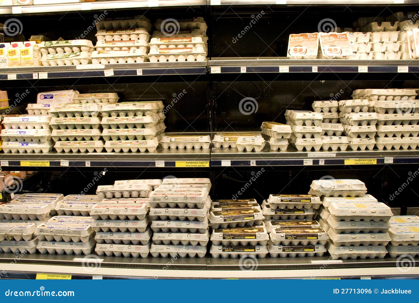 Eggs on store shelves editorial photo. Image of variety - 27713096