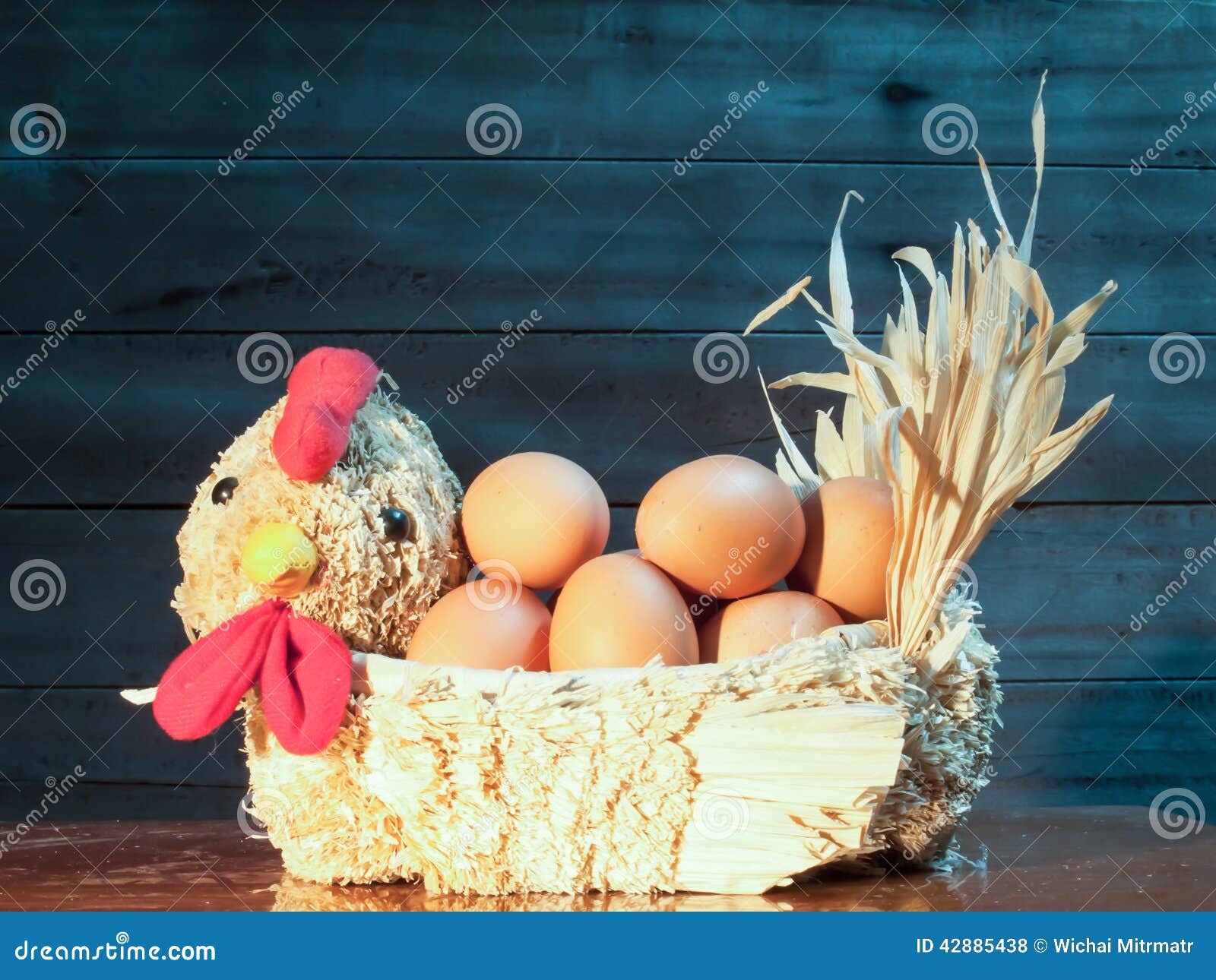 Eggs in straw hens stock photo. Image of character, drawing - 42885438
