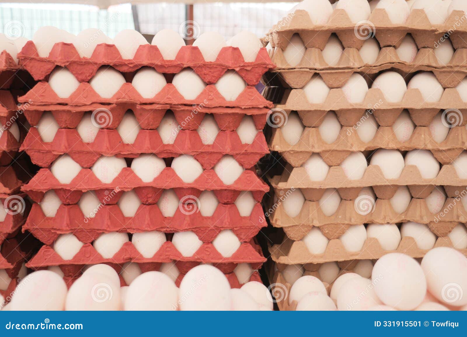 Eggs in the Supermarket a Lot of Eggs Cardboard Trays Stock Image ...