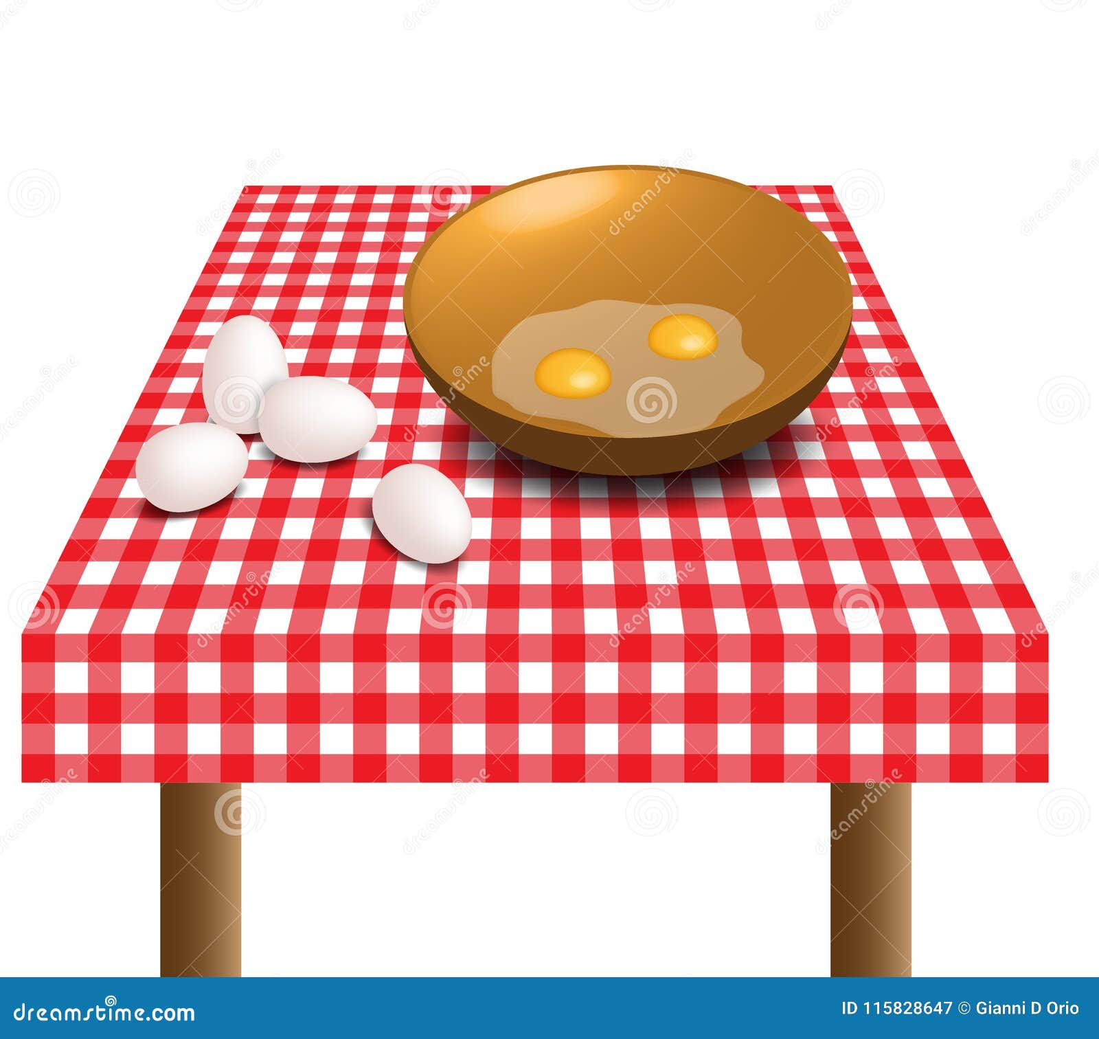 Eggs on the table stock vector. Illustration of isolated - 115828647