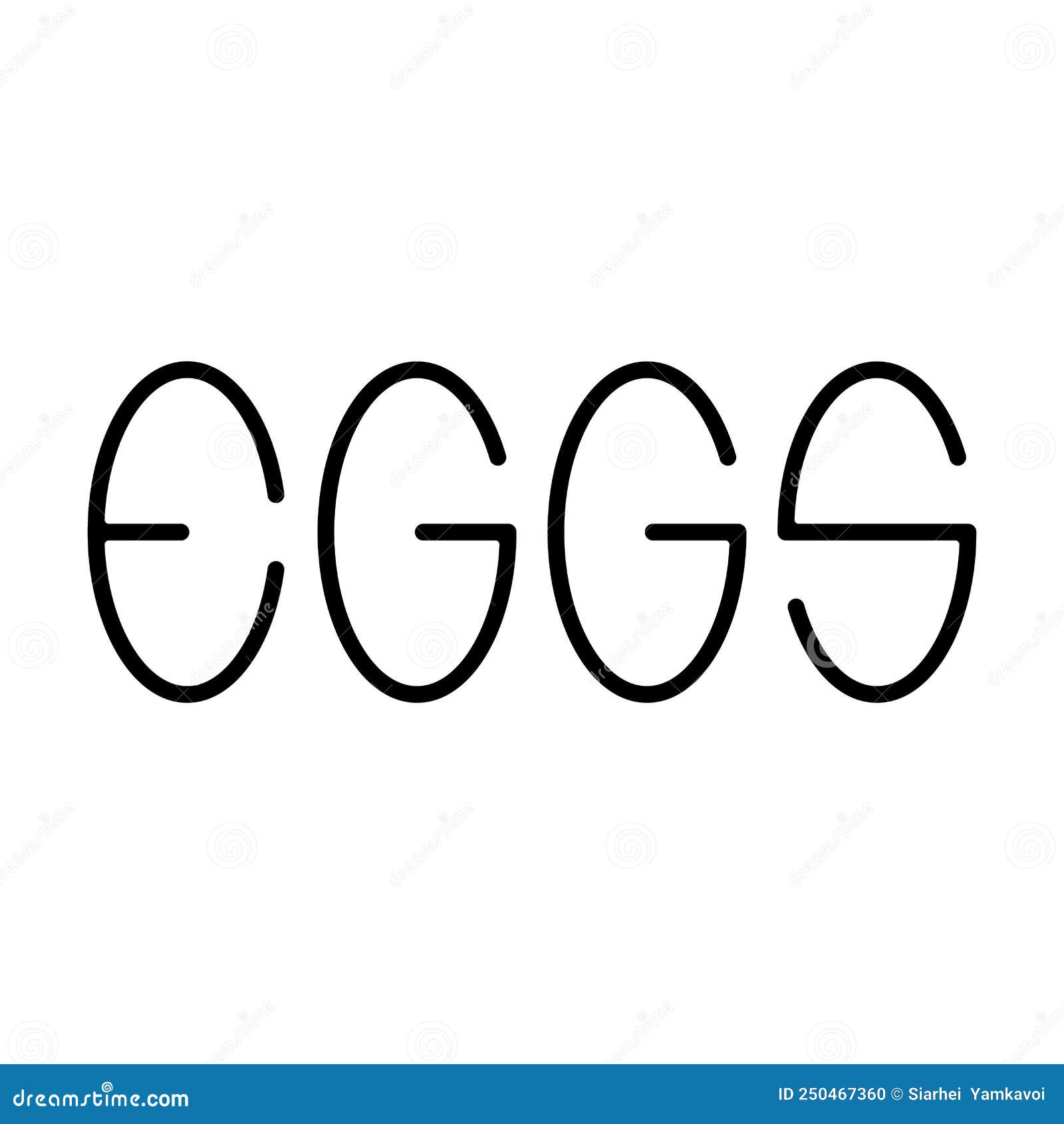 Eggs Text Creative Logo Design. Simple Minimal Abstract Vector ...