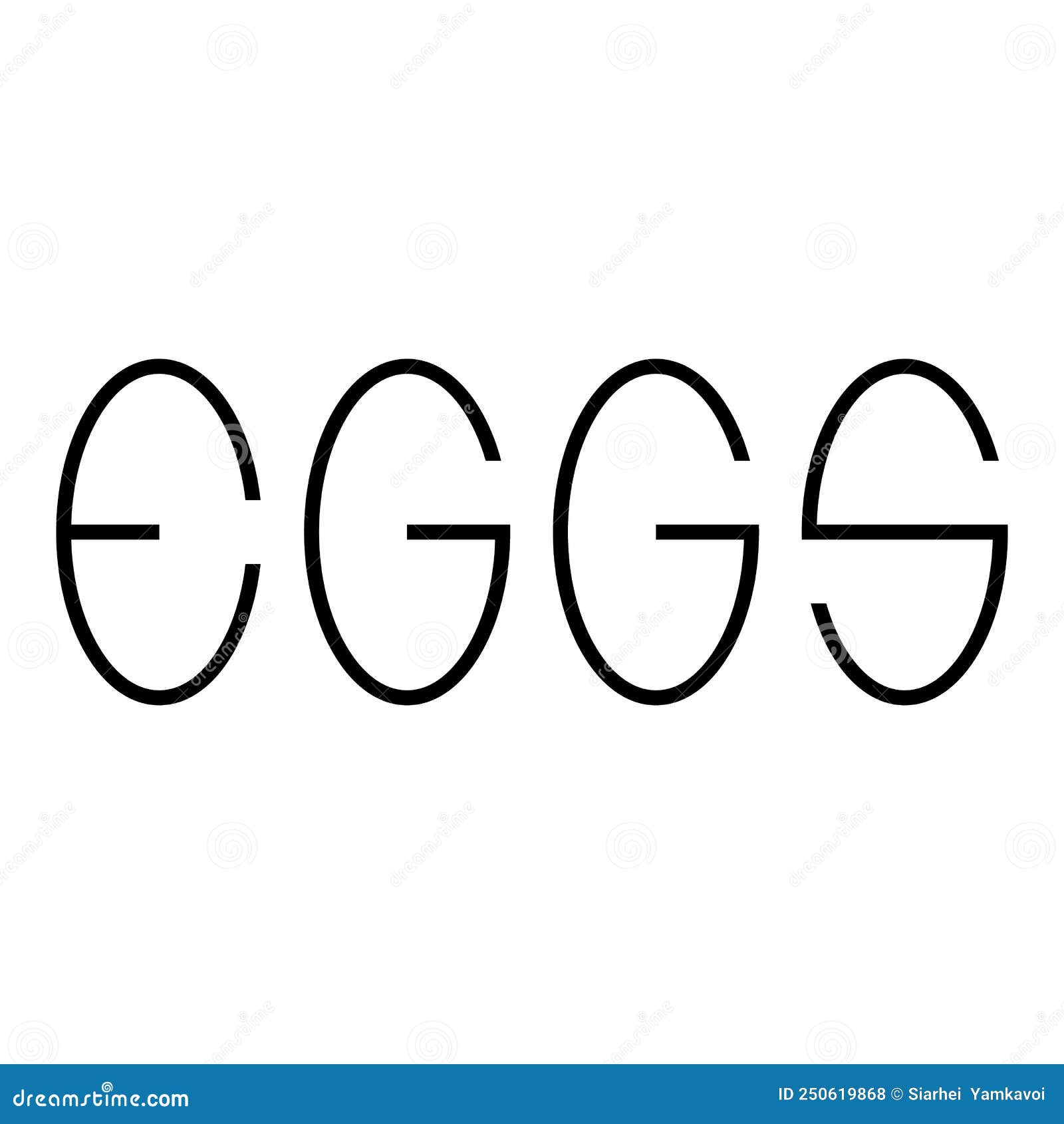 Eggs Text Creative Logo Design. Simple Minimal Abstract Vector ...