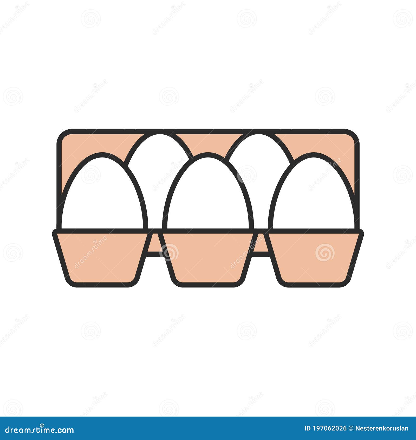 Eggs tray color icon stock vector. Illustration of tray - 197062026