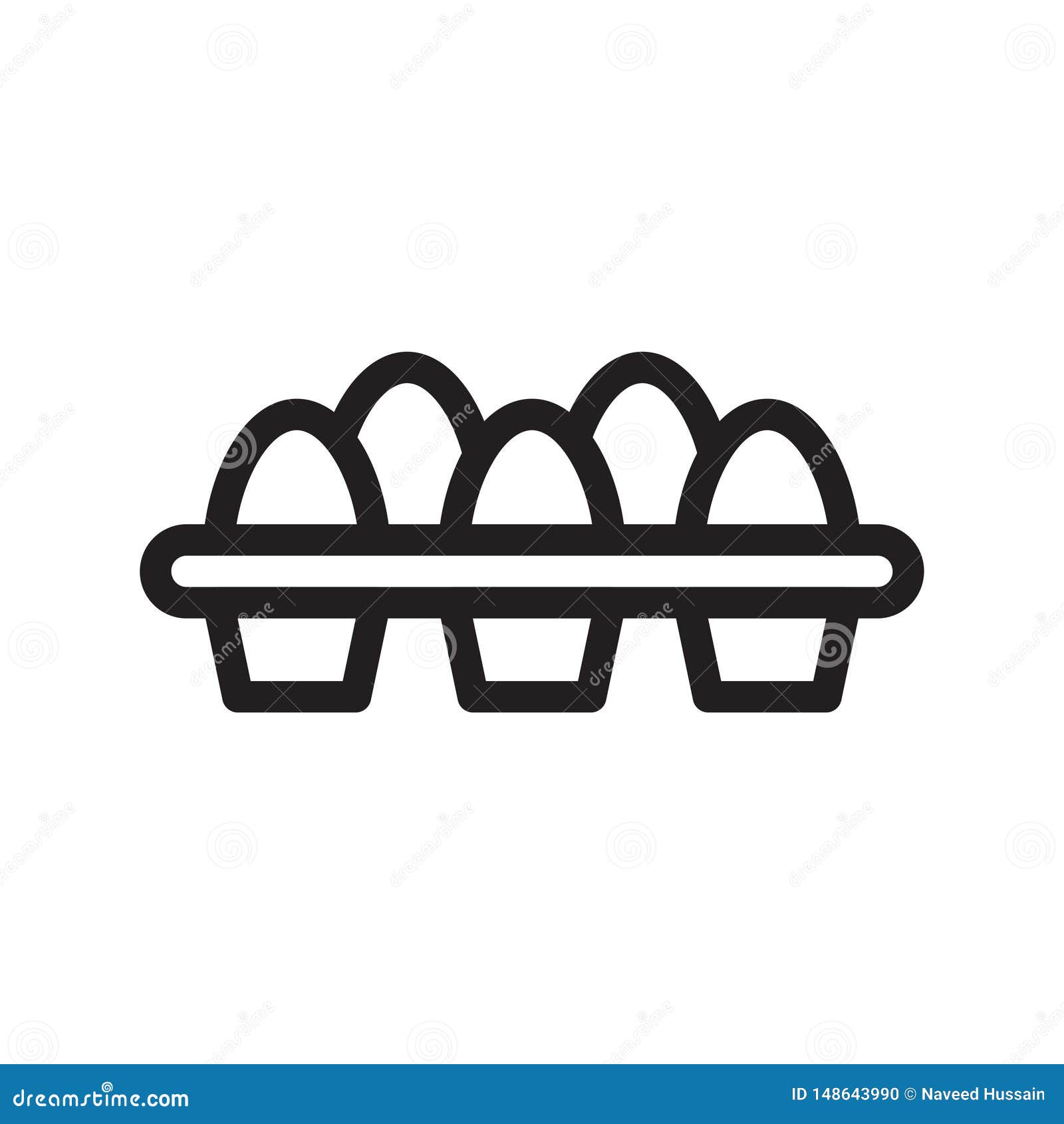 Eggs Tray Thin Line Vector Icon Stock Illustration - Illustration of ...