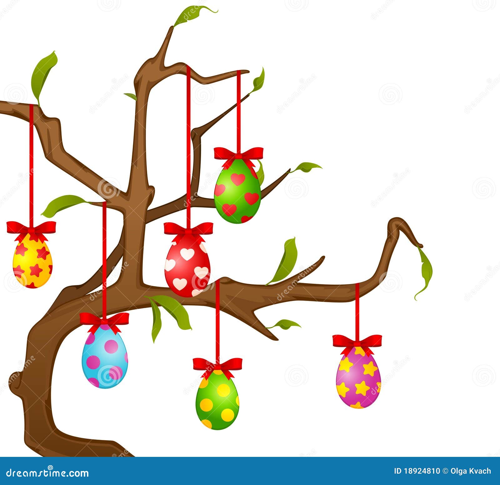 Eggs on the Tree. Easter Vector Card Stock Vector - Illustration of ...