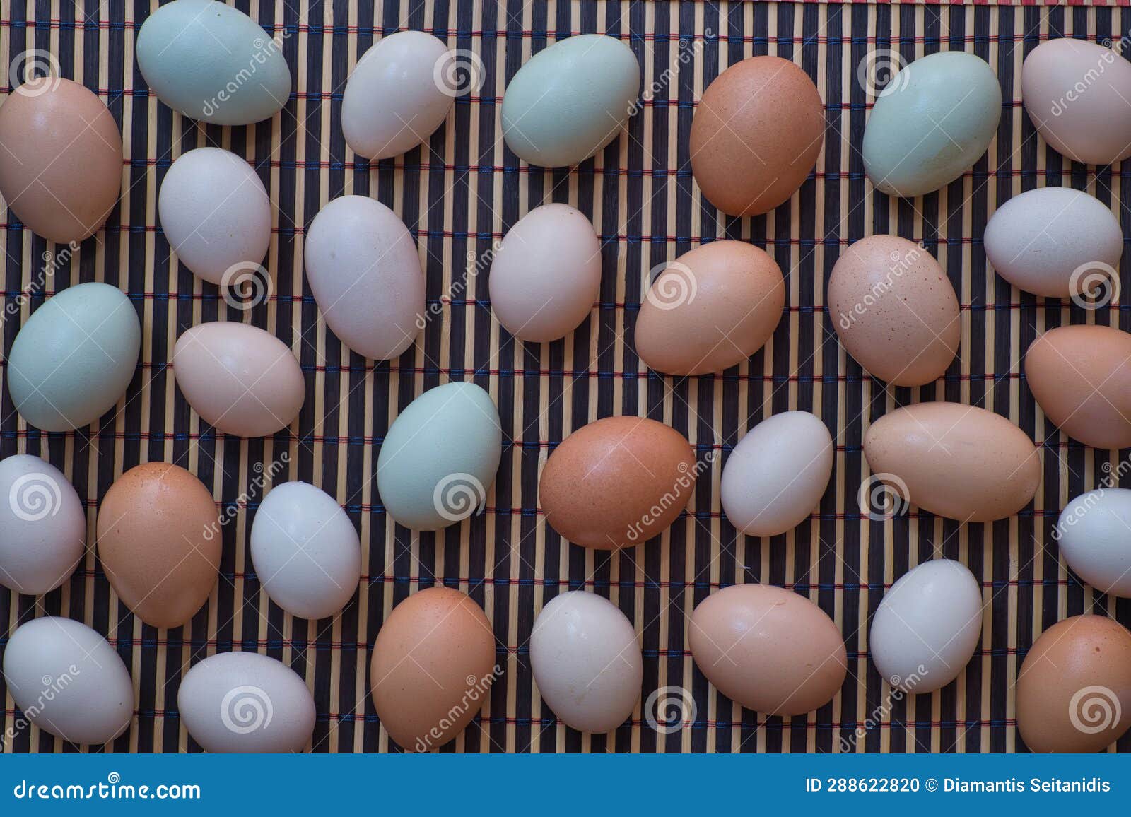 Natural Shades of Eggs. White, Brown, Beige and Green Stock Photo ...
