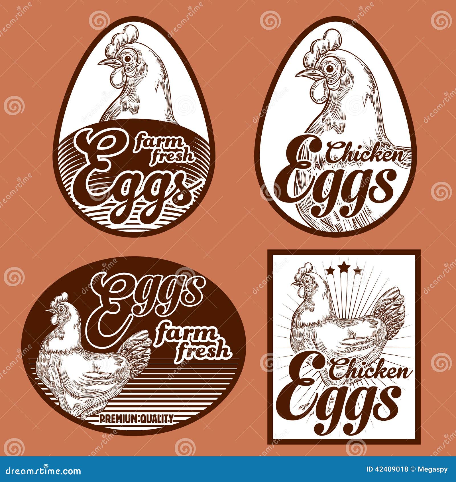Eggs vintage labels stock vector. Illustration of healthy - 42409018