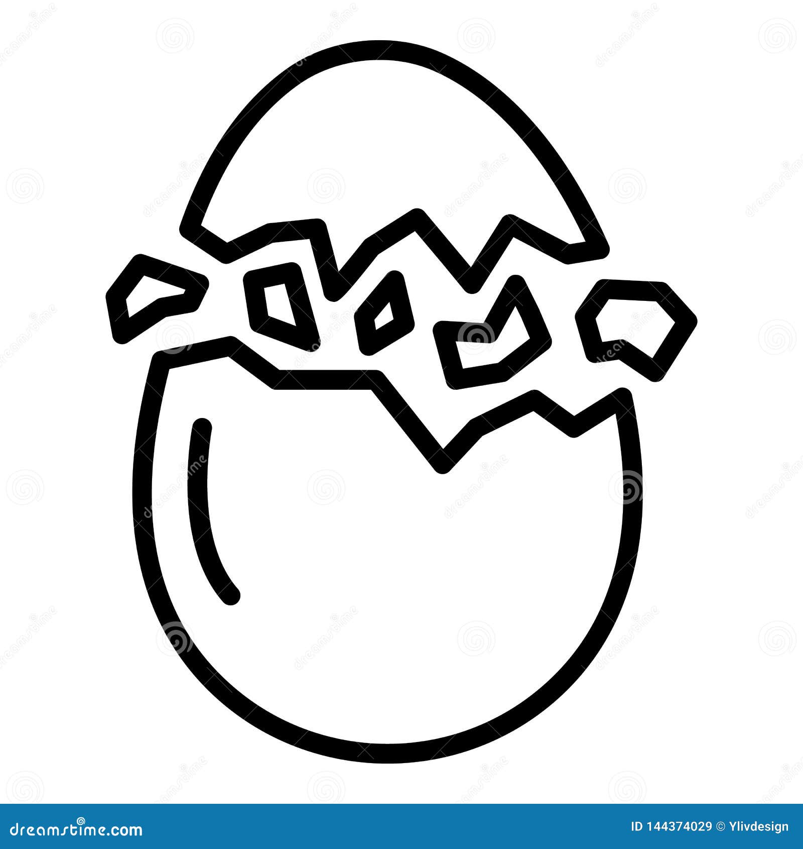 Eggshell Crack Icon, Outline Style Stock Vector - Illustration of ...