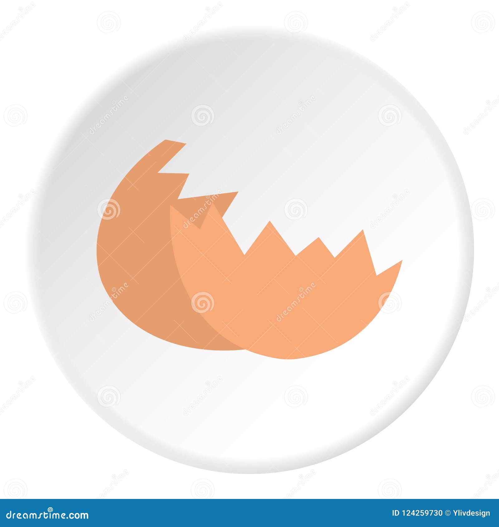 Eggshell icon, flat style stock illustration. Illustration of crack ...