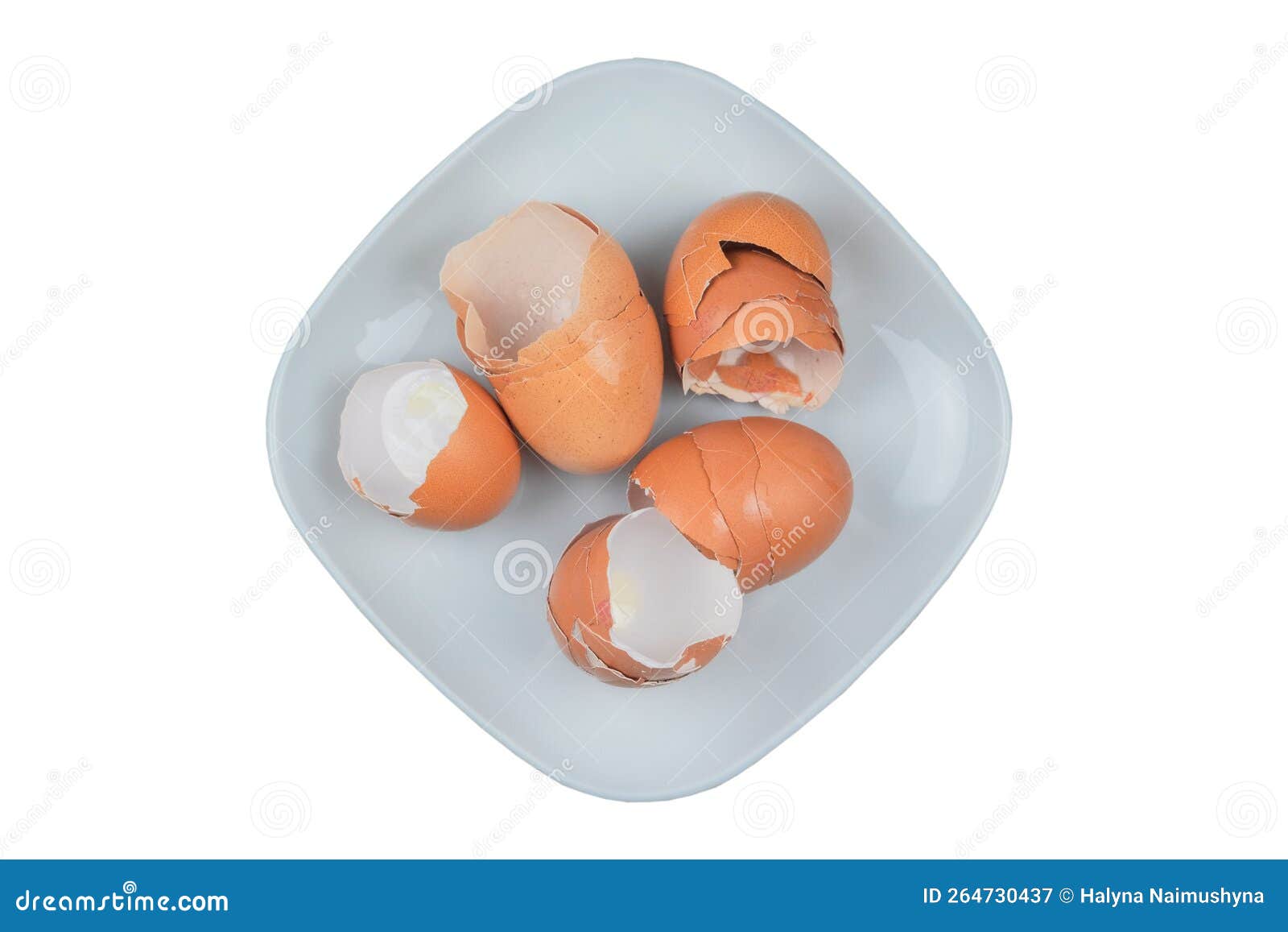 Eggshell. Shell of Eggs in a Plate on Isolated on White Background ...