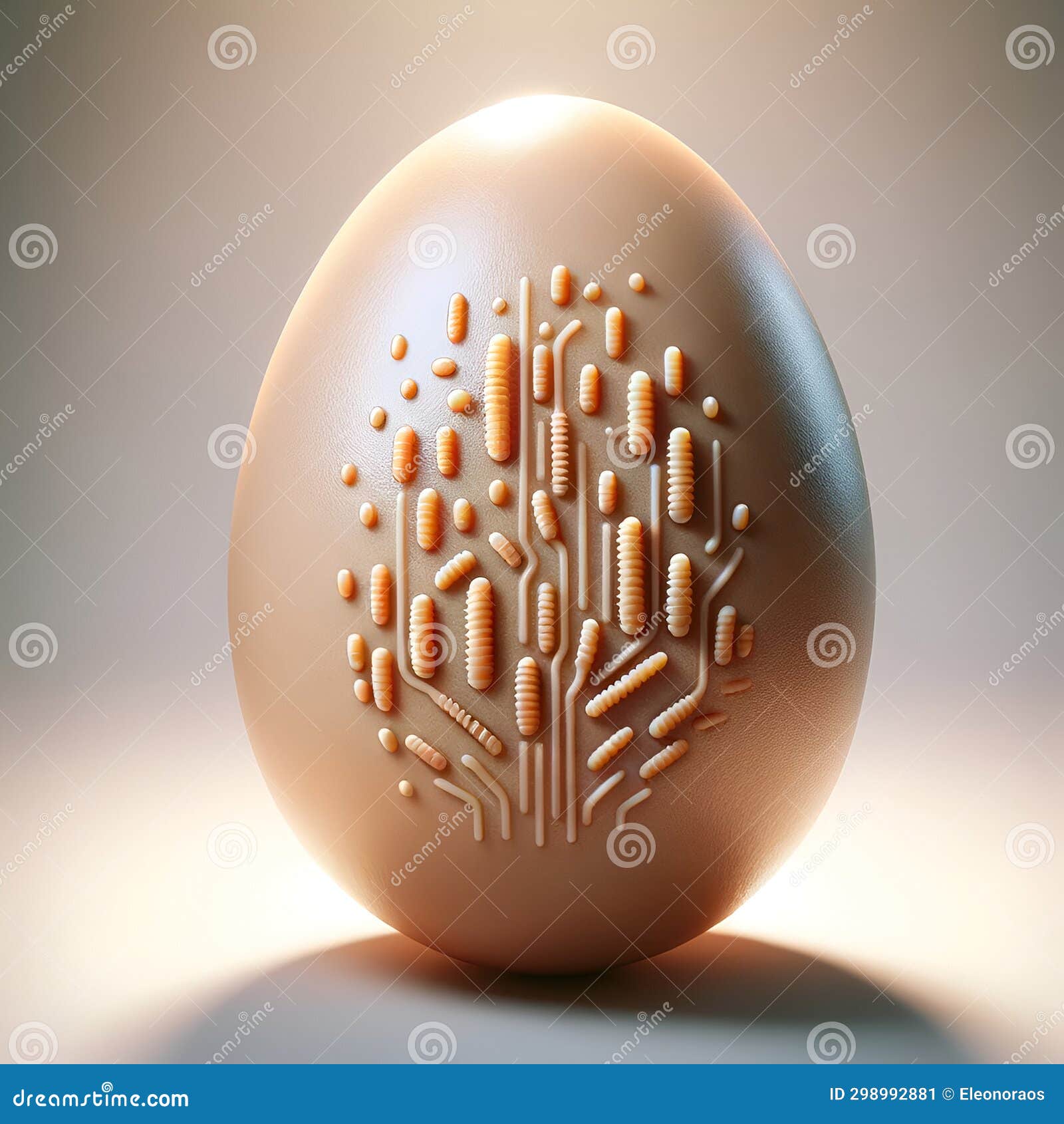 Eggshell Surface Artfully Depicted With Harmful Bacteria, Conceptually ...