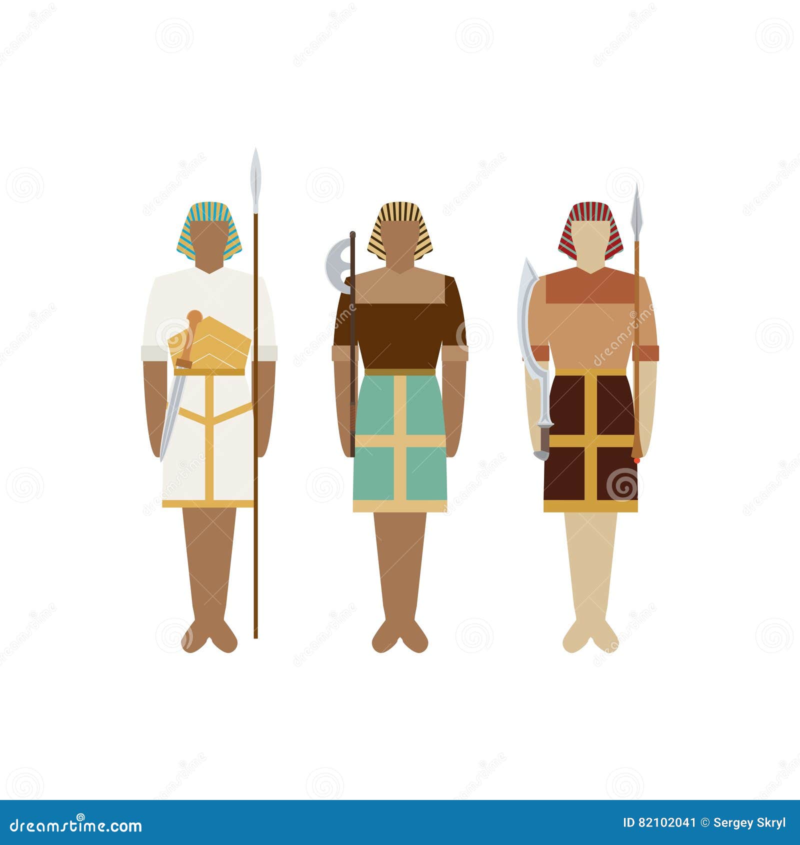 Egipcio antiguo warriors-3 ilustración del vector. Ilustración de ...