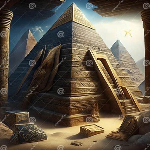 Egypt S Pyramids. Stone Pyramids Built in Ancient Egypt. Pharaohs Stock ...