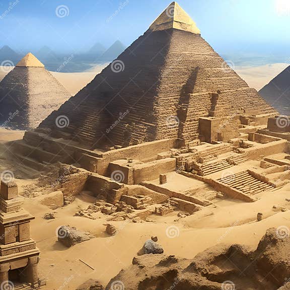 Egypt S Pyramids. Stone Pyramids Built in Ancient Egypt. Pharaohs Stock ...