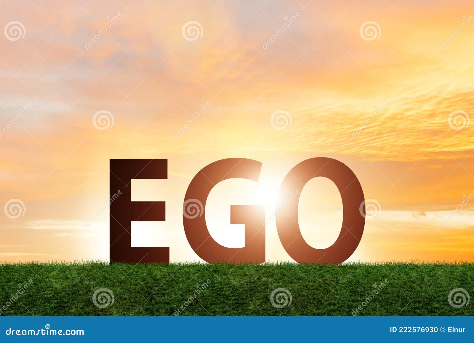 EGO Concept with Letters As Silhoette Stock Illustration - Illustration ...