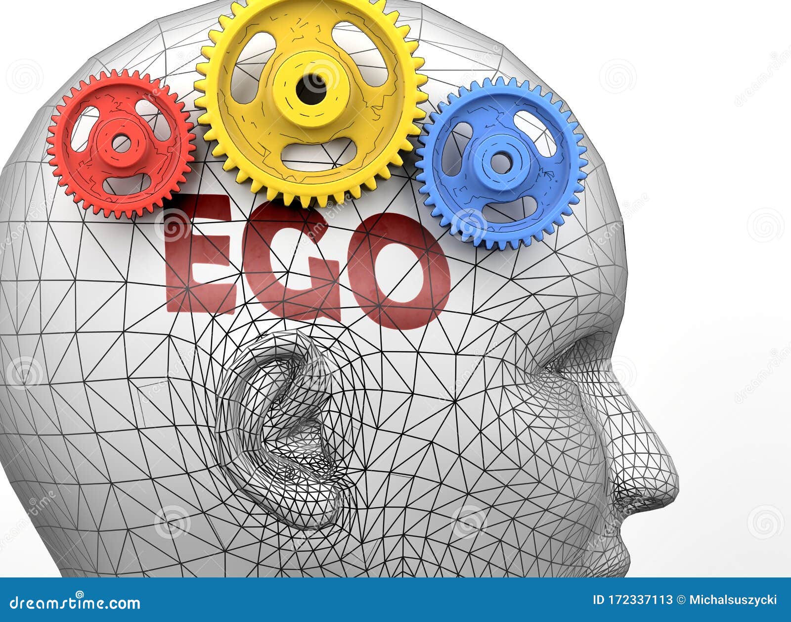 Ego and Human Mind - Pictured As Word Ego Inside a Head To Symbolize ...